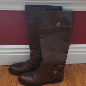 Coach Shoes | Brown Suede Ankle Boots With Bow Trim 95 | Poshmark